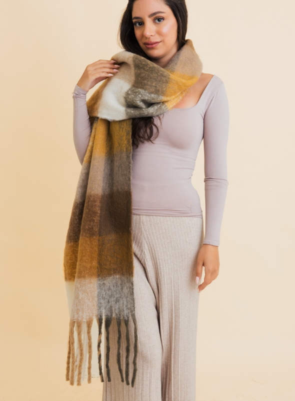 Cozy Oversized Fringe Scarf – Sweet Home